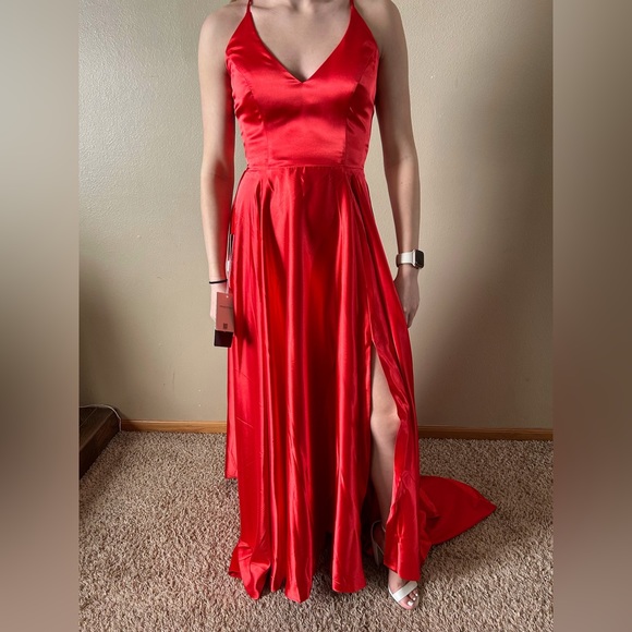Dresses | Red Open Back Prom Dress Size | Poshmark